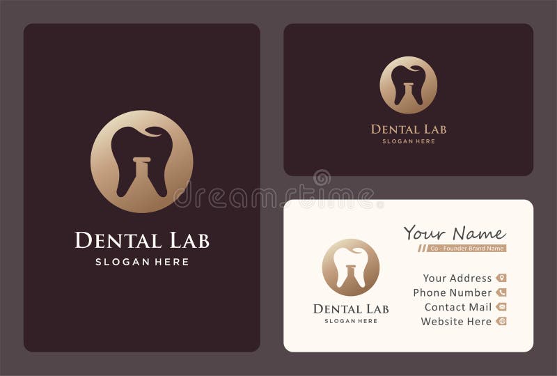 Dental Lab Logo Design in a Golden Color Stock Vector - Illustration of ...
