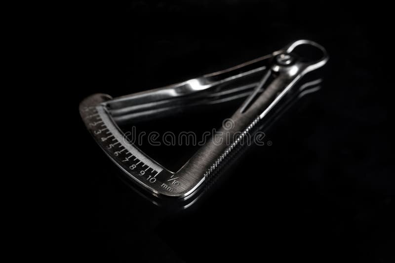 Dental Micrometer on Black Background Stock Image - Image of accessory ...