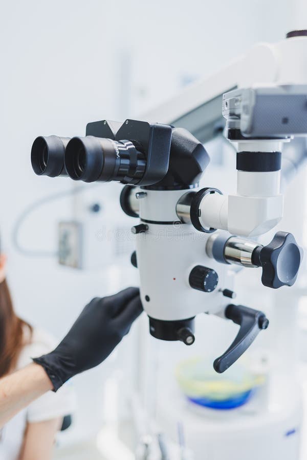 Dental Microscope.white Cabinet Working Room Stock Image - Image of ...