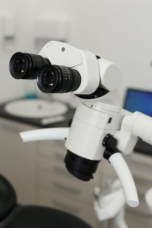 Dental Microscope in a Dental Office Photographed on a White Background ...