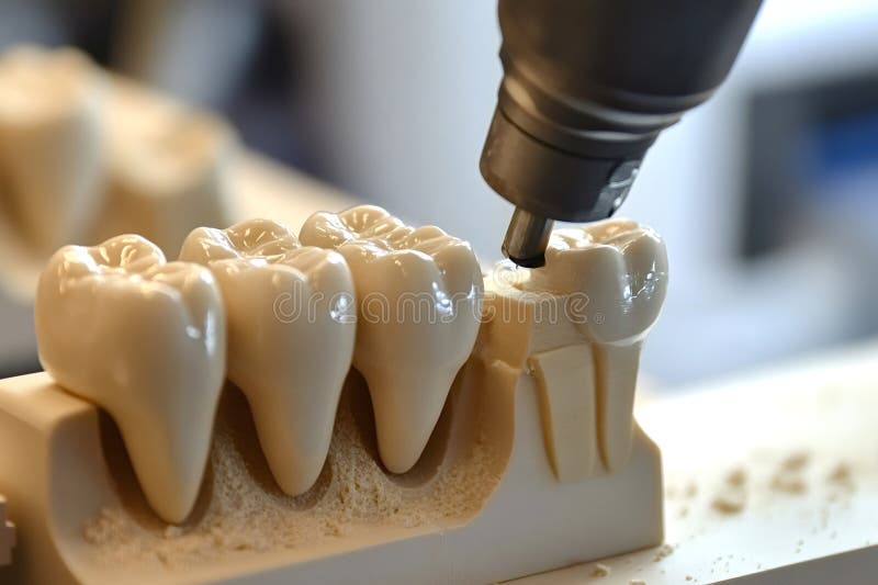 Dental Milling Machine Carving a Prosthesis in a Dental Laboratory ...