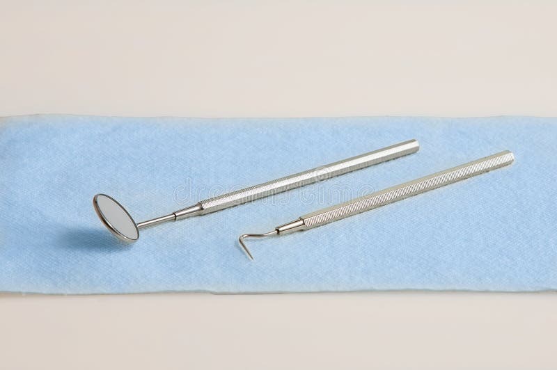 Dental Mirror and Dental Probe Stock Image - Image of metal, medical ...