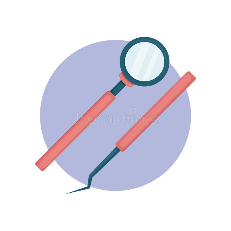 Dental Mirror and Probe. Vector Illustration Decorative Design Stock ...