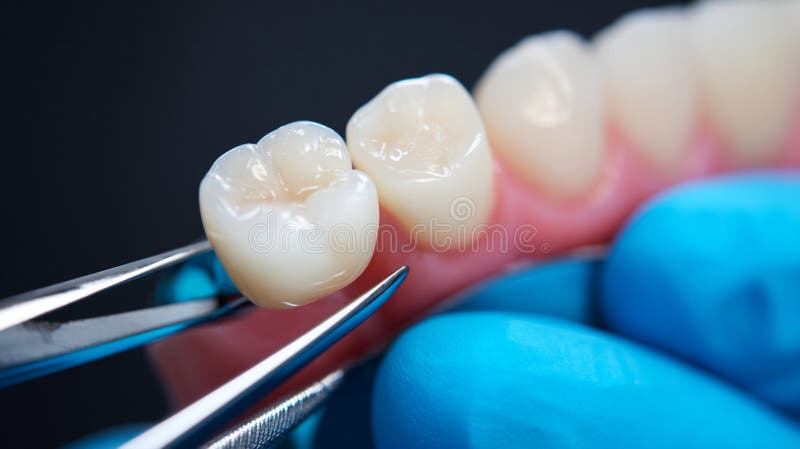 A Dental Model Featuring a Row of Artificial Teeth, with a Focus on a ...