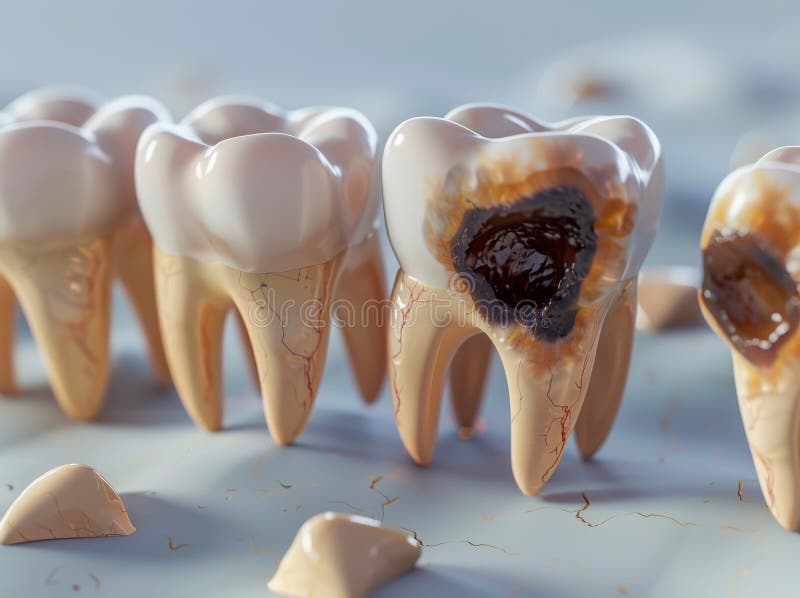 Dental Model of a Molar with Damage Caused by Caries. Medically ...