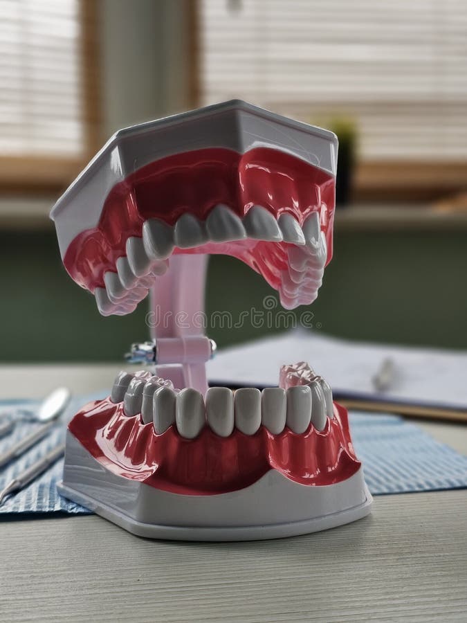 Dental Model Showcasing Human Teeth in a Classroom Setting during a ...