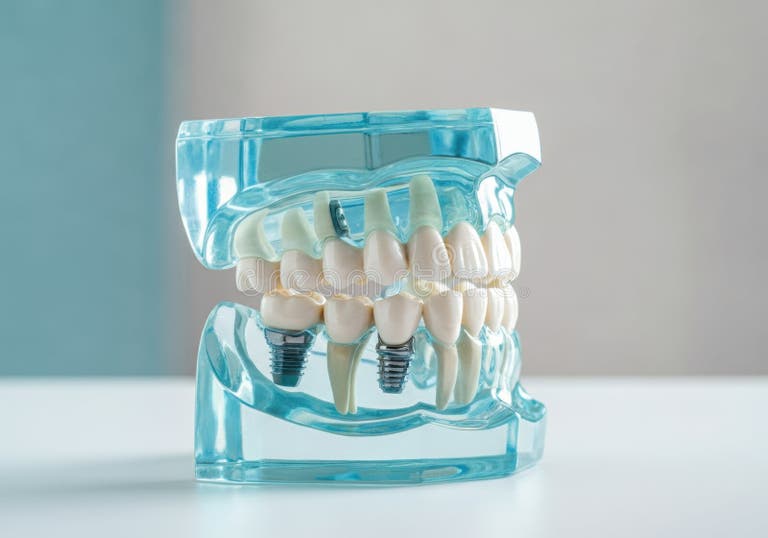Dental Model Showcasing Dental Implants and Realistic Teeth Structure Stock Image - Image of ...