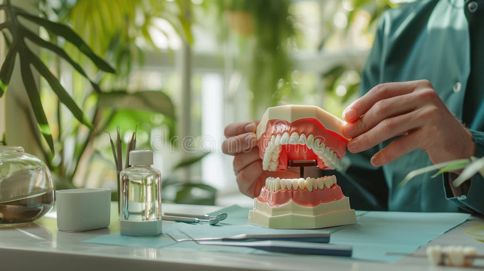 The Dental Model on Desk.AI Generated Image Stock Image - Image of ...