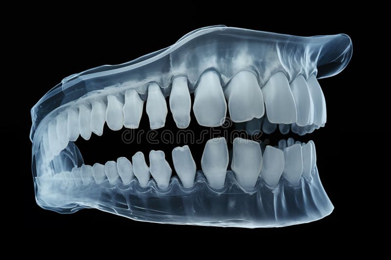 In Dental Office with a 3D Scan Model of Patient Jaw Teeth Based on ...