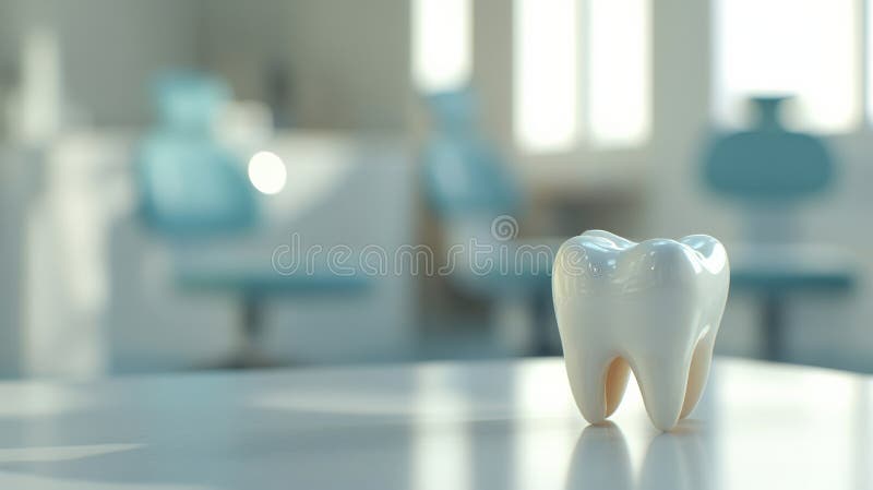 Dental Office Decor with Tooth Model in Modern Bright Clinic Setting ...