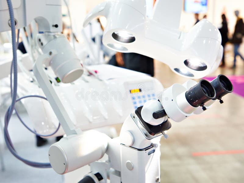 Operating Microscope Close-up. Sterile Operating Room in a Veterinary ...