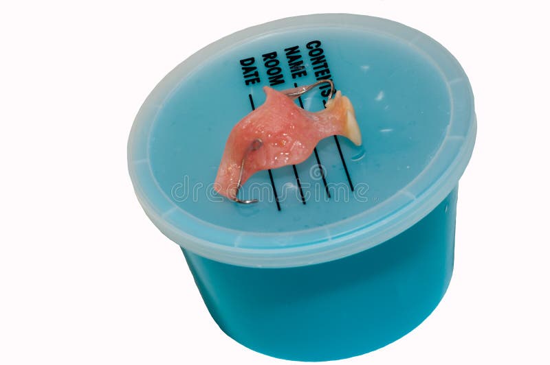 Dental Partial Plate with Cup Stock Photo - Image of prosthetic, blue ...