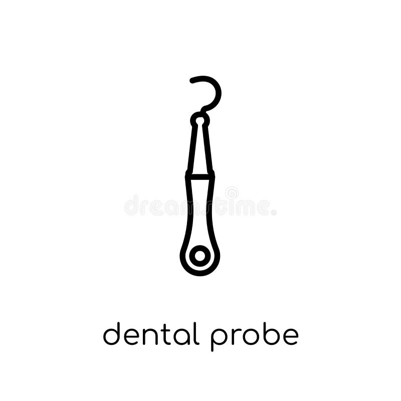 Dental Probe Icon. Trendy Modern Flat Linear Vector Dental Probe Stock ...