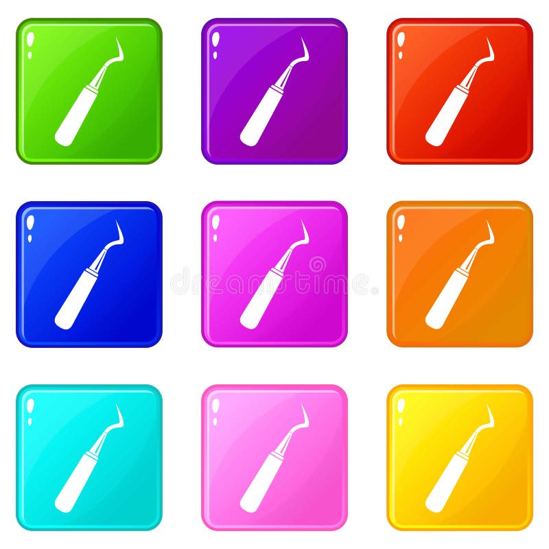 Dental probe set 9 stock vector. Illustration of clinic - 98320523