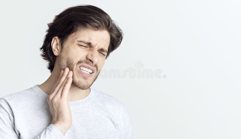 Dental Problems Concept. Man Suffering from Toothache Stock Image ...