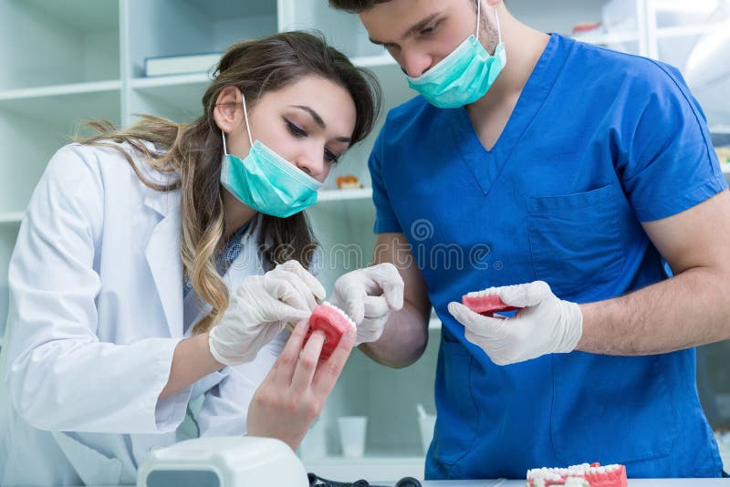 Veneers, Dentures, Bridges - Prosthetist at Work Stock Photo - Image of ...