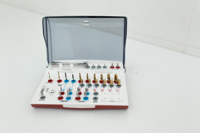 Dental Prosthetics Tools Kit on White Background Stock Photo - Image of ...