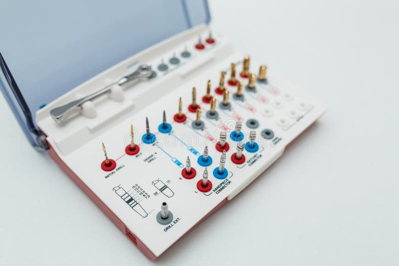 Dental Prosthetics Tools Kit on White Background Stock Photo - Image of ...