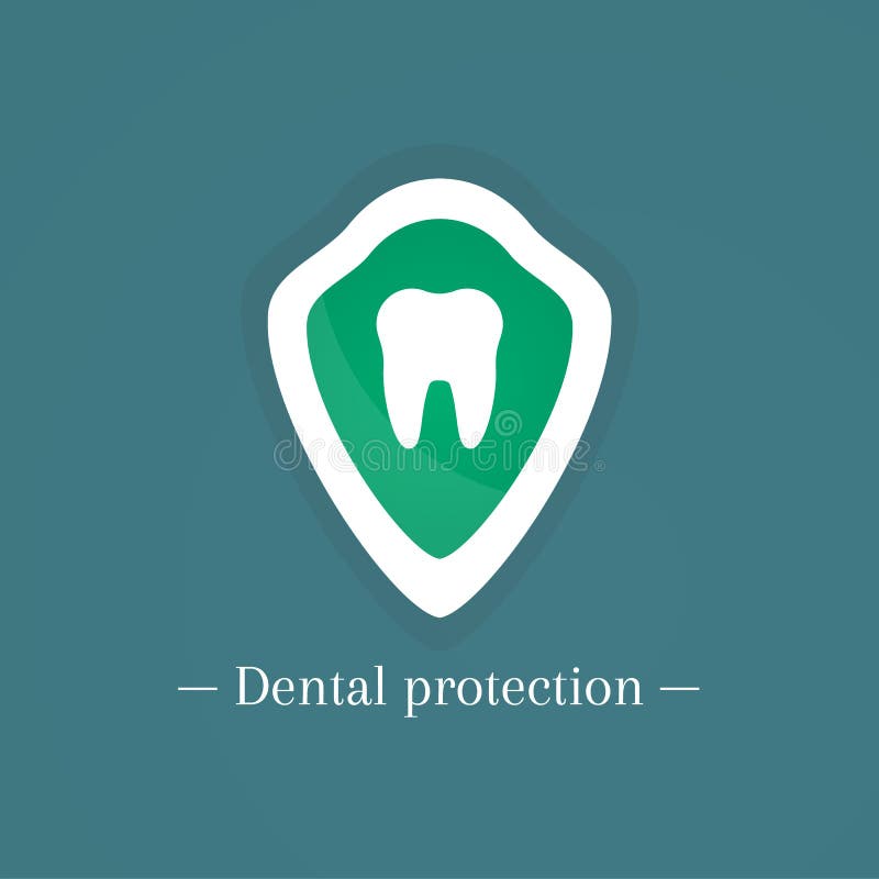 Dental Protection Logotype with Tooth Icon Stock Vector - Illustration ...