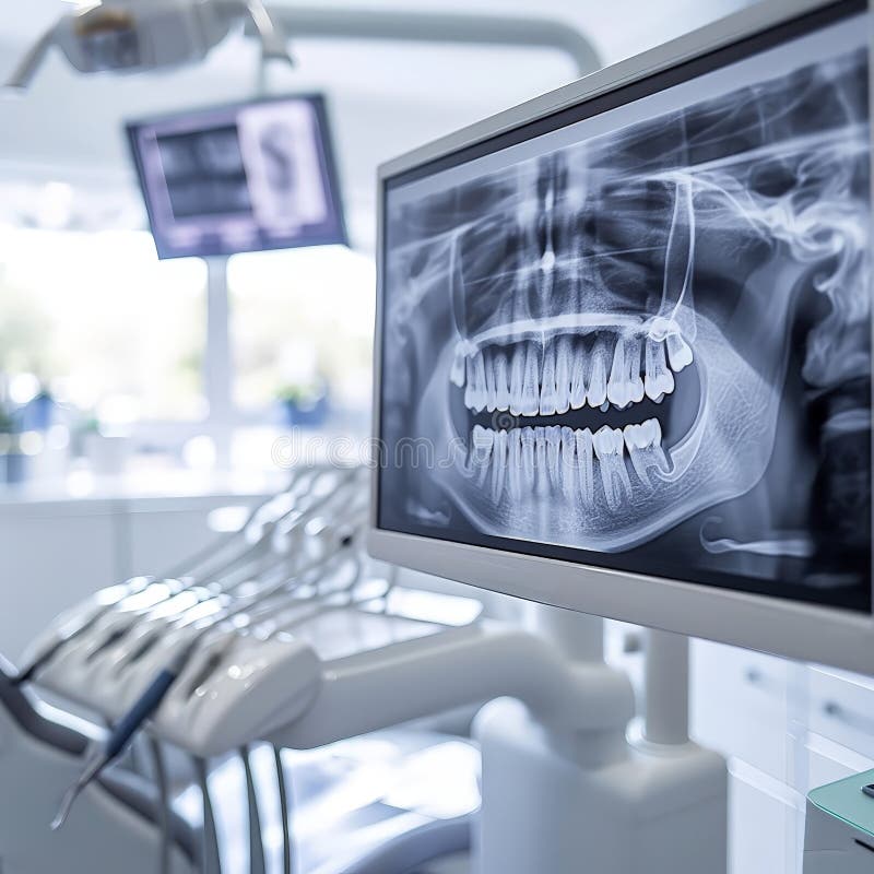 Dental X-ray Image on a Screen of a Dentist in a Dental Practice Stock ...