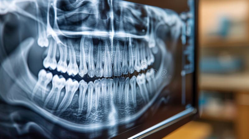 Detailed Dental X Ray Showing Teeth Alignment and Dental Health in a ...