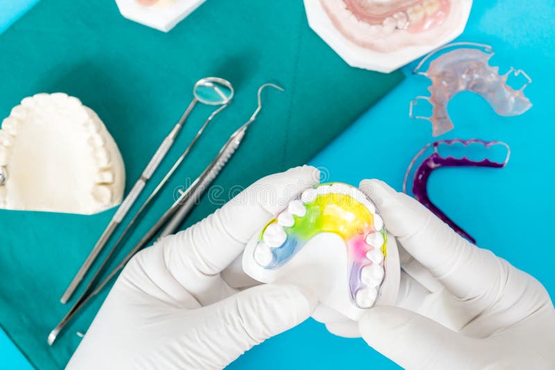 Dental Retainer Orthodontic Appliance. Stock Image - Image of hawley ...