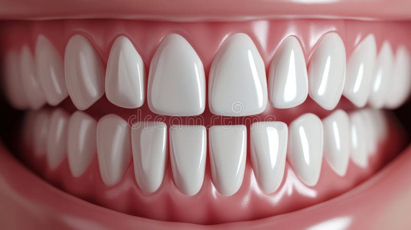 Dental Row 3D Teeth Close-Up Stock Photo - Image of orthodontist ...