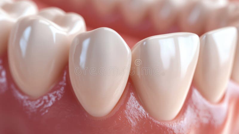 Dental Row 3D Teeth Close-Up Stock Image - Image of innovation ...