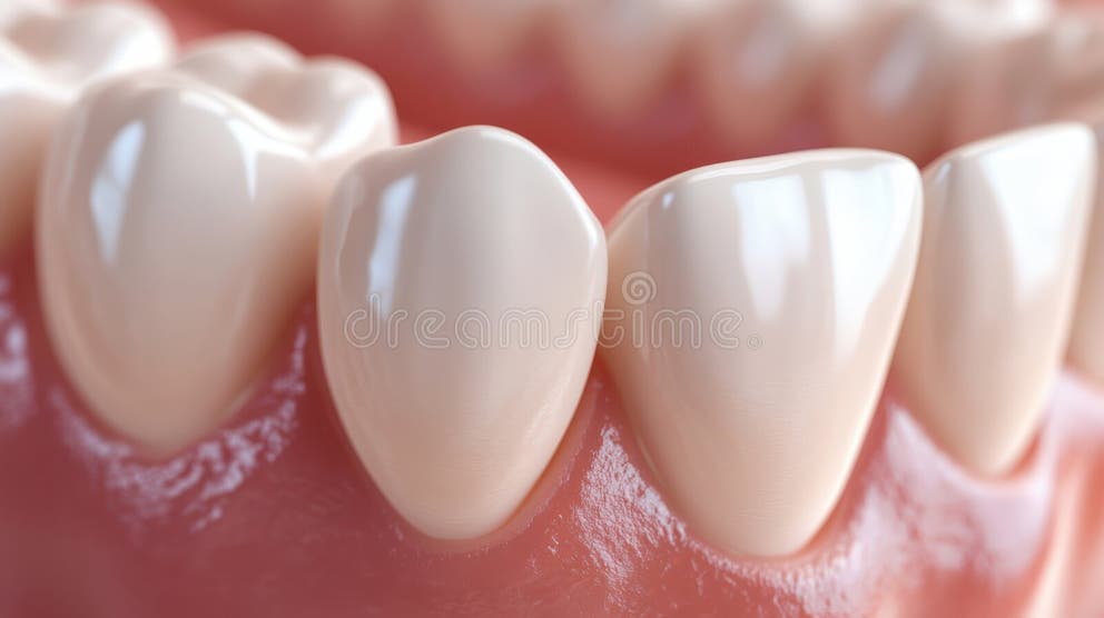 Dental Row 3D Teeth Close-Up Stock Image - Image of innovation ...