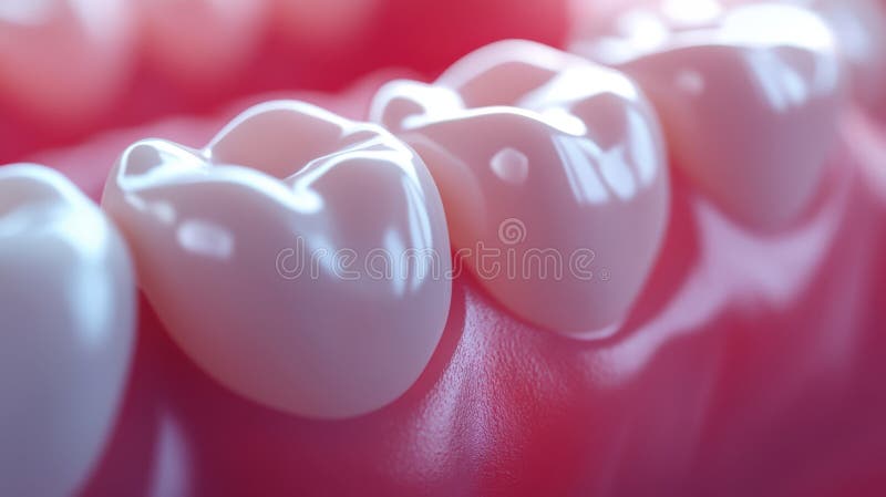 Dental Row 3D Teeth Close-Up Stock Image - Image of clinic, futuristic ...