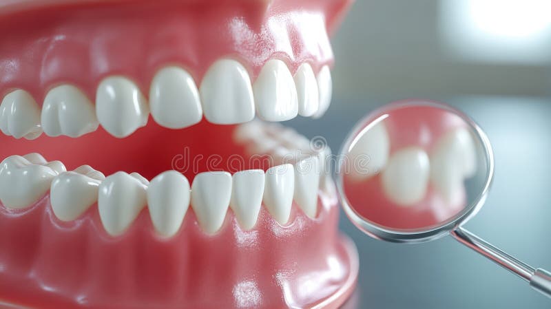 Dental Row 3D Teeth Close-Up Stock Photo - Image of teeth, precision ...