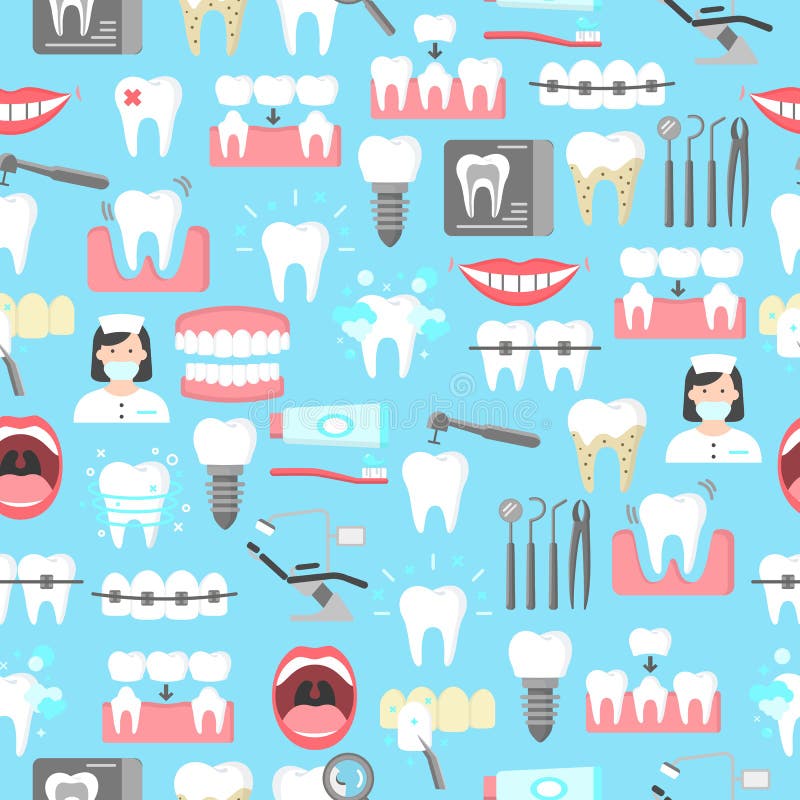 Dental seamless pattern stock vector. Illustration of implant - 114186531 Dental seamless pattern stock vector. Illustration of implant - 114186531