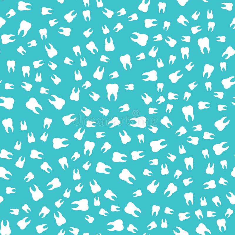 Dental Seamless Pattern. White Teeth on a Blue Background. Ready ...