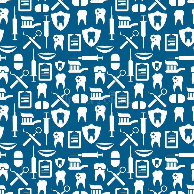 Dental Service Seamless Pattern - Stomatology Texture Stock Vector ...