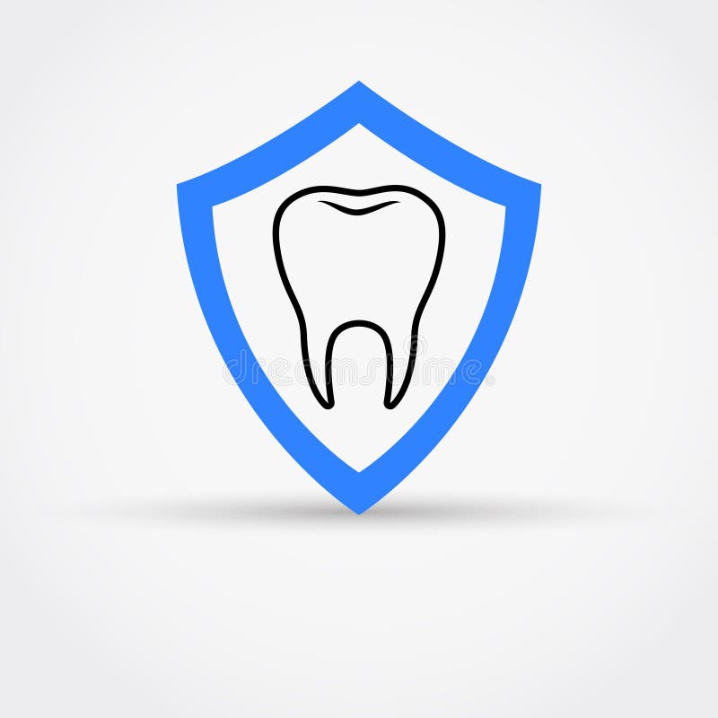 Shield with a Tooth. Dentistry Logo. Tooth Protection Symbol. Clean ...