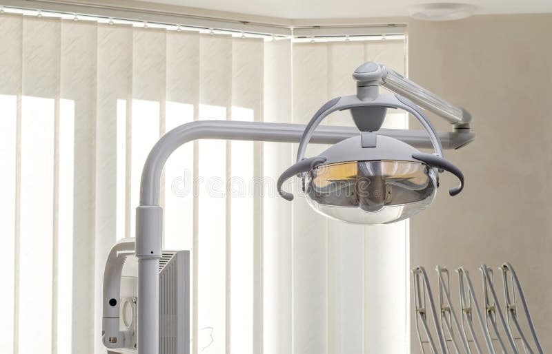 Dental Stand Lamp in Dental Office Stock Photo - Image of interior ...