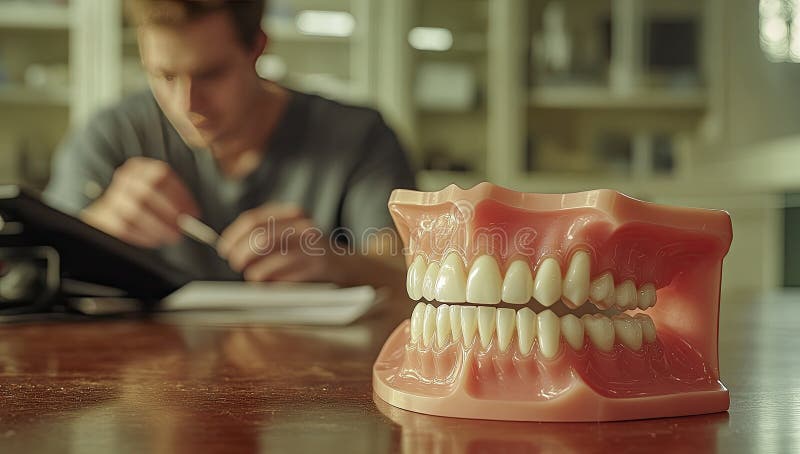 Dental Model & Student stock illustration. Illustration of learning ...