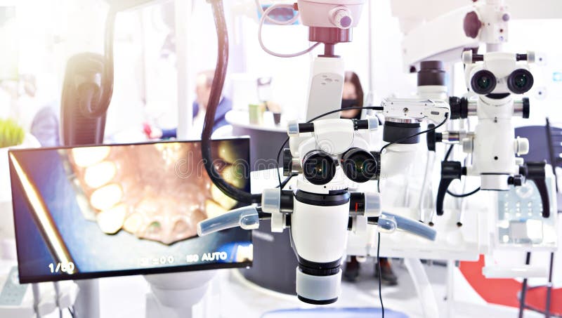 Dental Surgical Microscopes Clinical Stock Image - Image of laptop ...