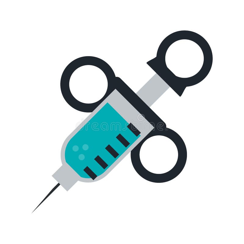 Dental syringe symbol stock vector. Illustration of happiness - 136901405