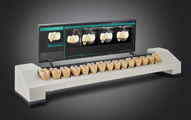 Dental Technology Showcasing a Computer System with Dental Model and X ...