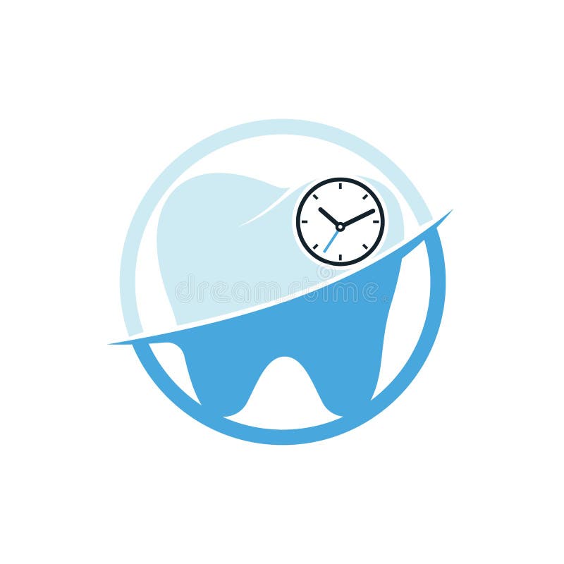 Dental Time Vector Logo Design Template. Human Tooth and Clock Icon ...
