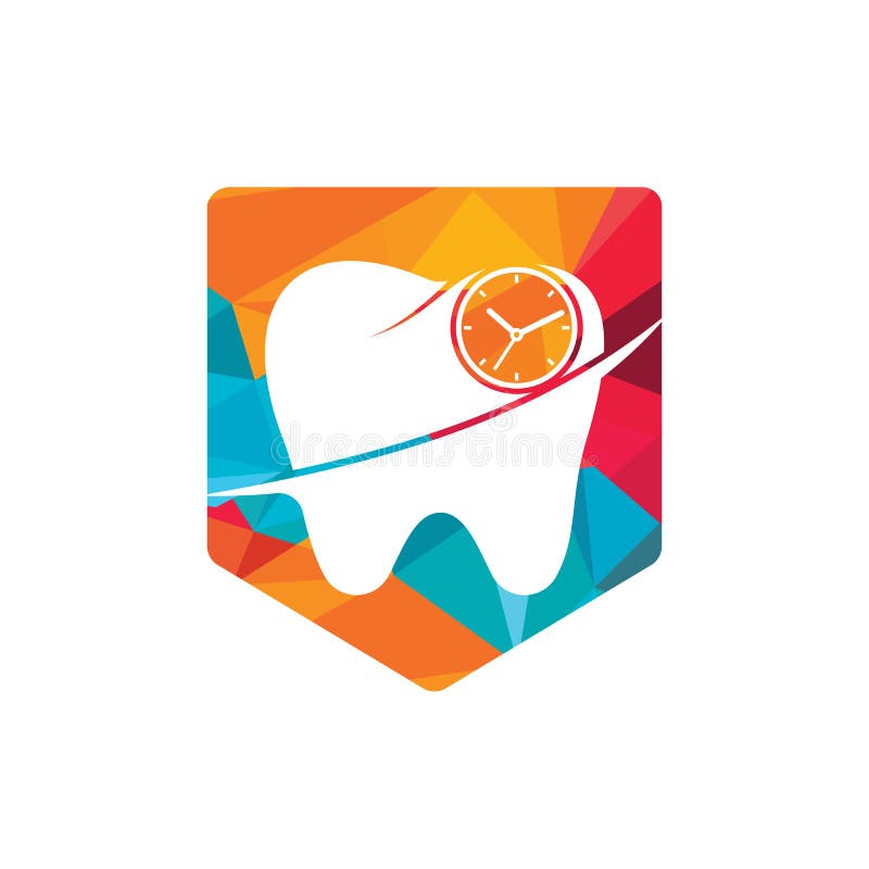 Dental Time Vector Logo Design Template. Human Tooth and Clock Icon ...