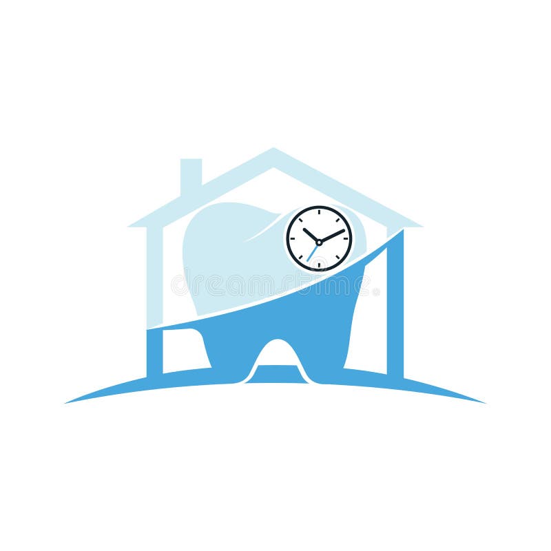 Dental Time Vector Logo Design Template. Human Tooth and Clock Icon ...