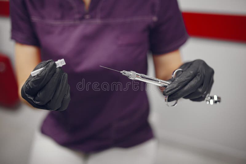 Dental Tools in a Dentist Hand Stock Photo - Image of clinic, dentist ...