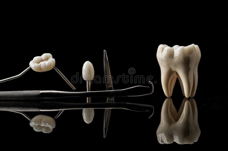 Dental Tools and a Model Tooth Highlight Dental Care in High Definition ...