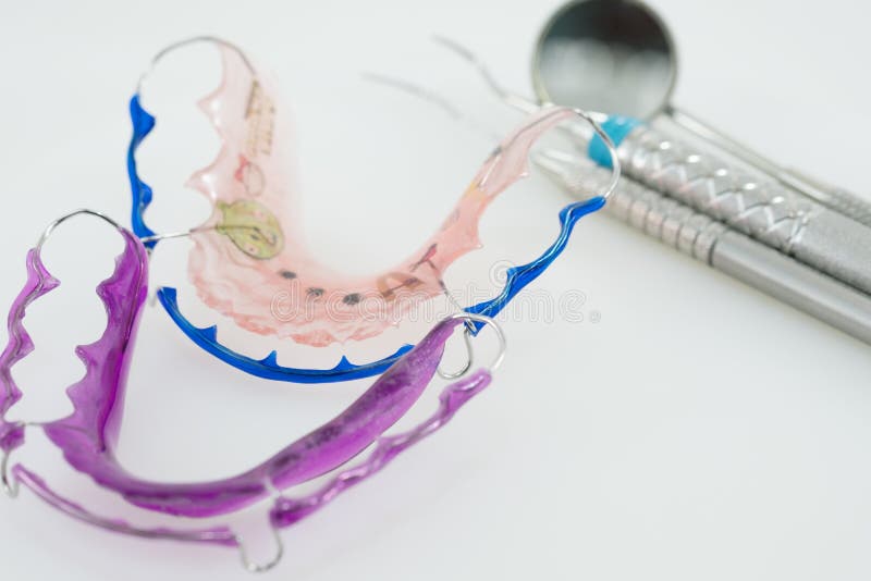 Dental tools and retainer. stock photo. Image of health - 114446668