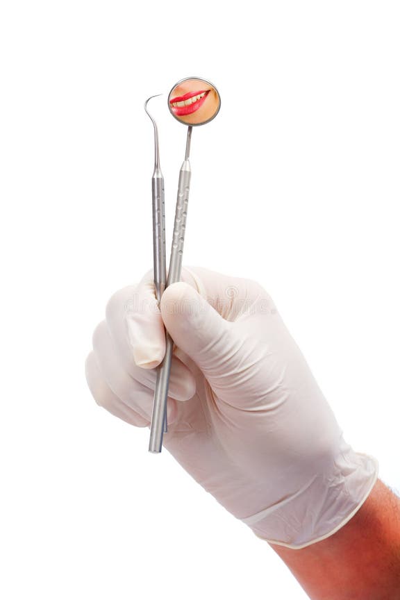 Dental Tools - Smile Reflection Stock Image - Image of lips, health ...