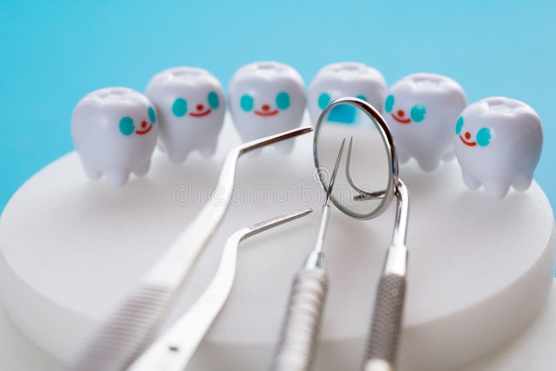 Dental Tools and Smile Teeth Model. Stock Image - Image of white, oral ...