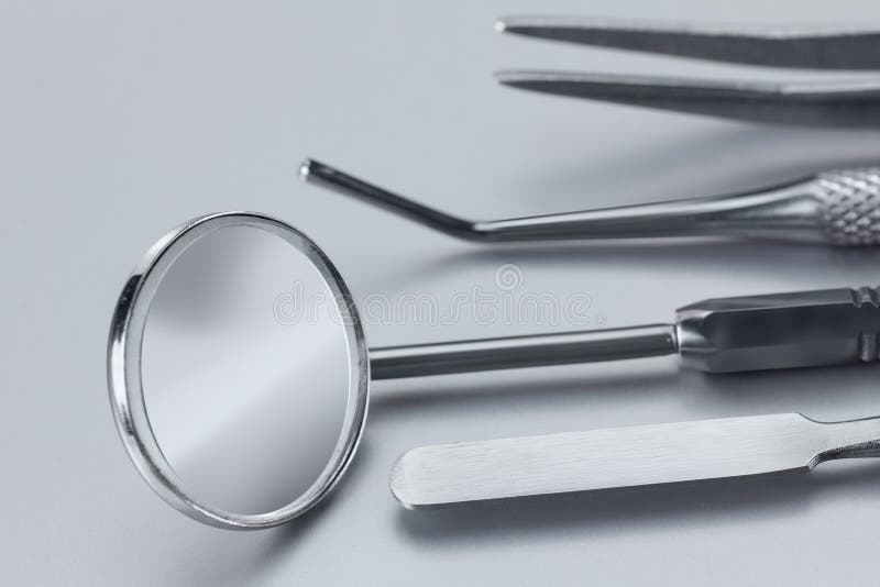 Dental Tools for Treatment of the Teeth Stock Photo - Image of mirror ...