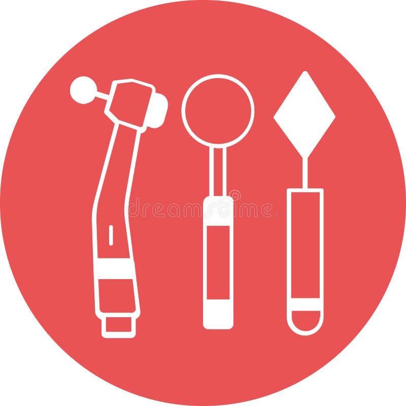Dental Tools Vector Icon with Trendy Background Colors that Can Easily ...